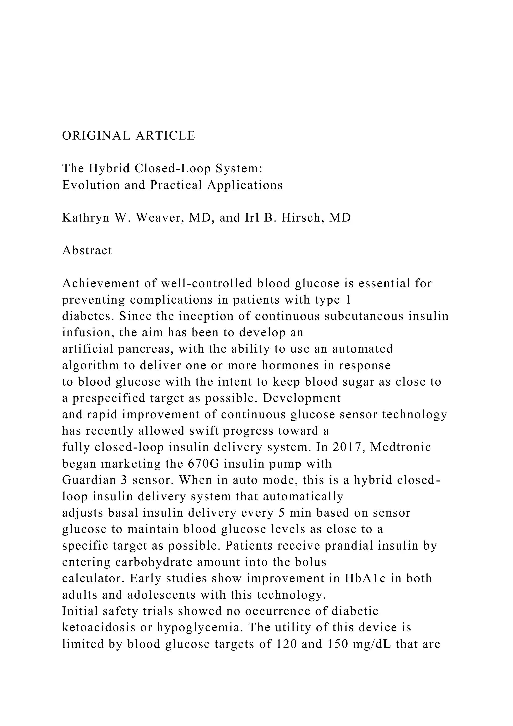 ORIGINAL ARTICLEThe Hybrid Closed-Loop SystemEvolution .docx