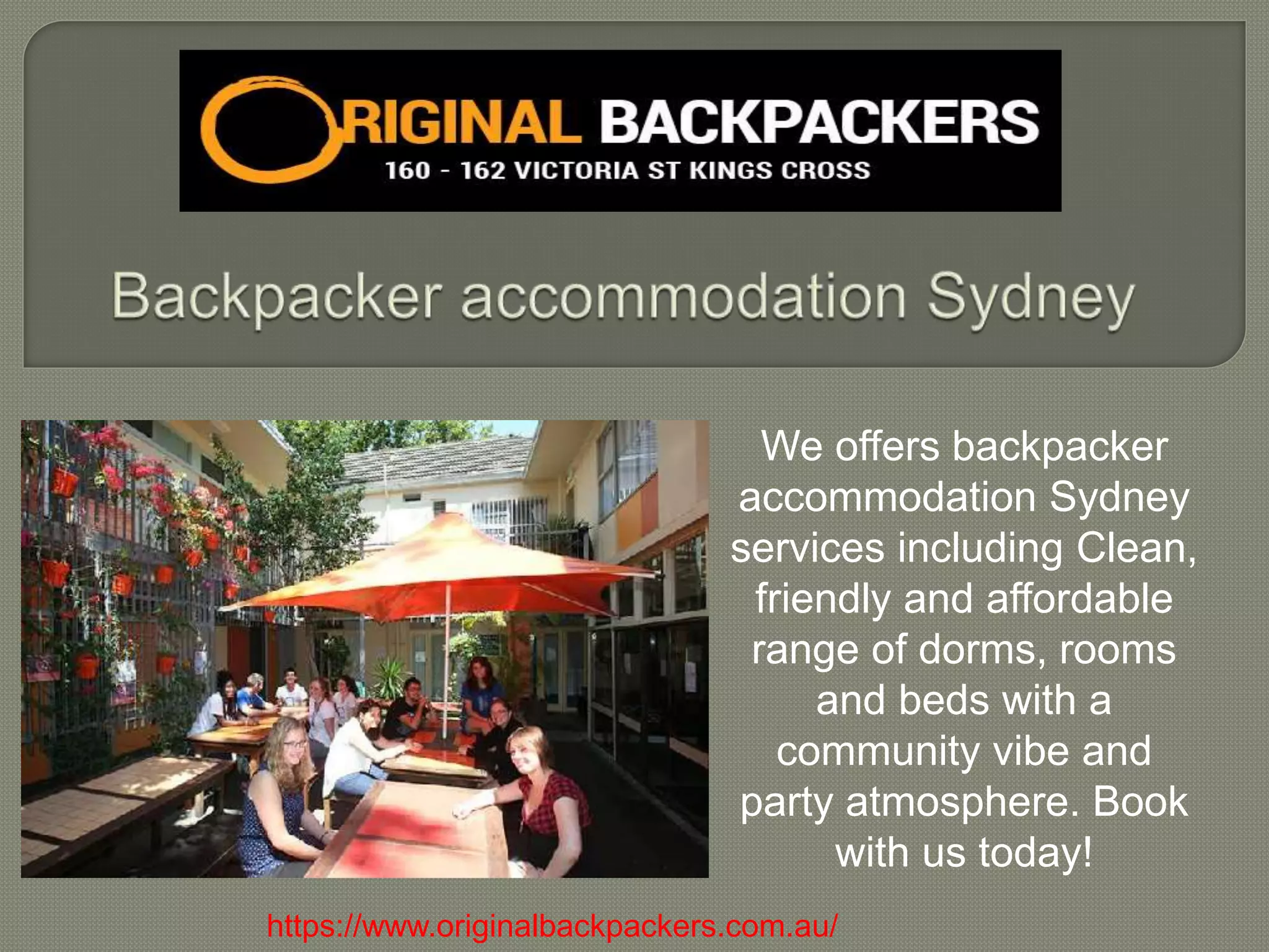 Original backpacker accommodation sydney | PPTX