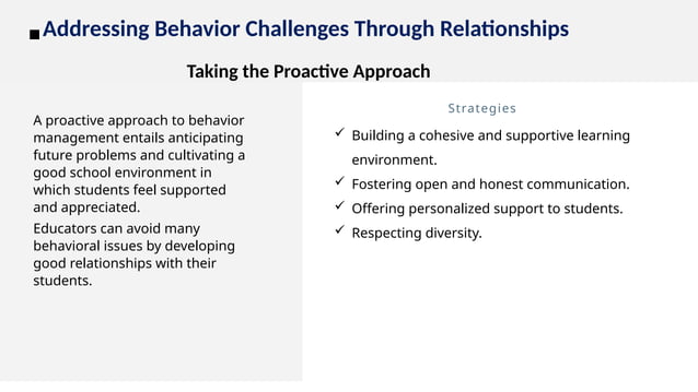 Original contribution on managing challenging behaviors in classroom | PPT