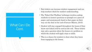 Creating and Maintaining Student Engagement | PPTX