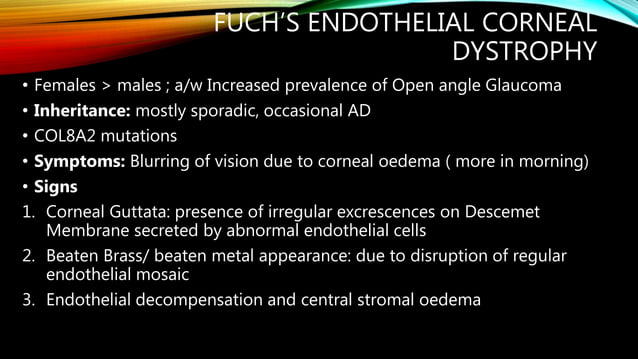 CORNEAL DYSTROPHIES | PPT