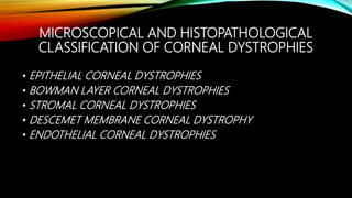 CORNEAL DYSTROPHIES | PPT