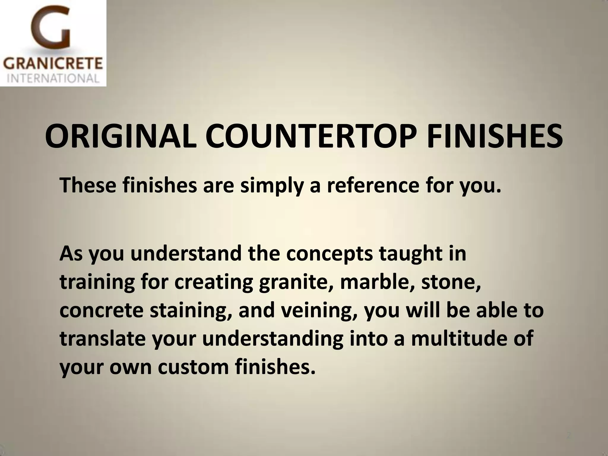 Original Countertop Finishes | PPTX