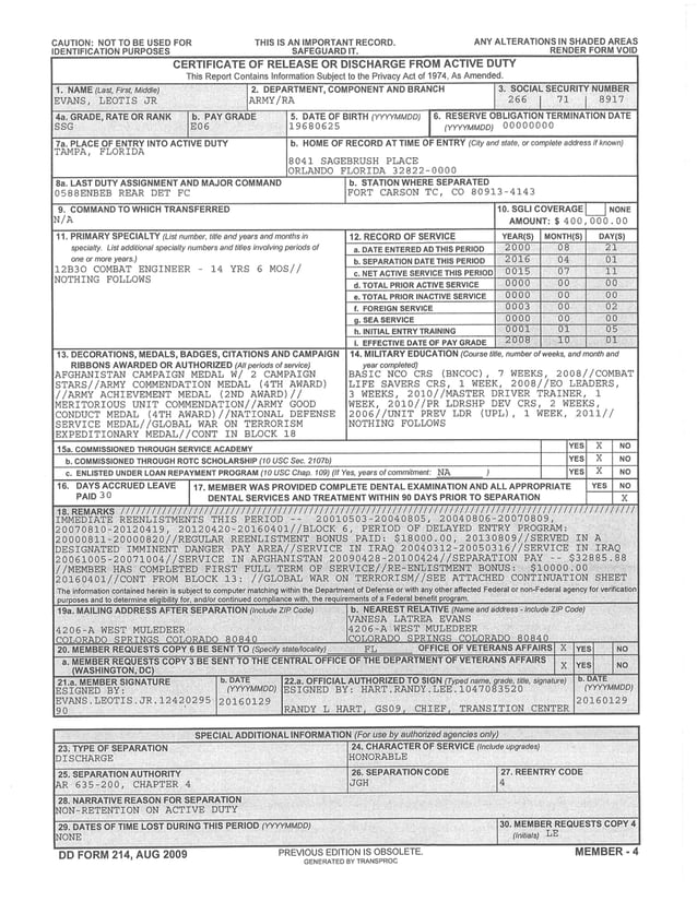 Original dd214 | PDF