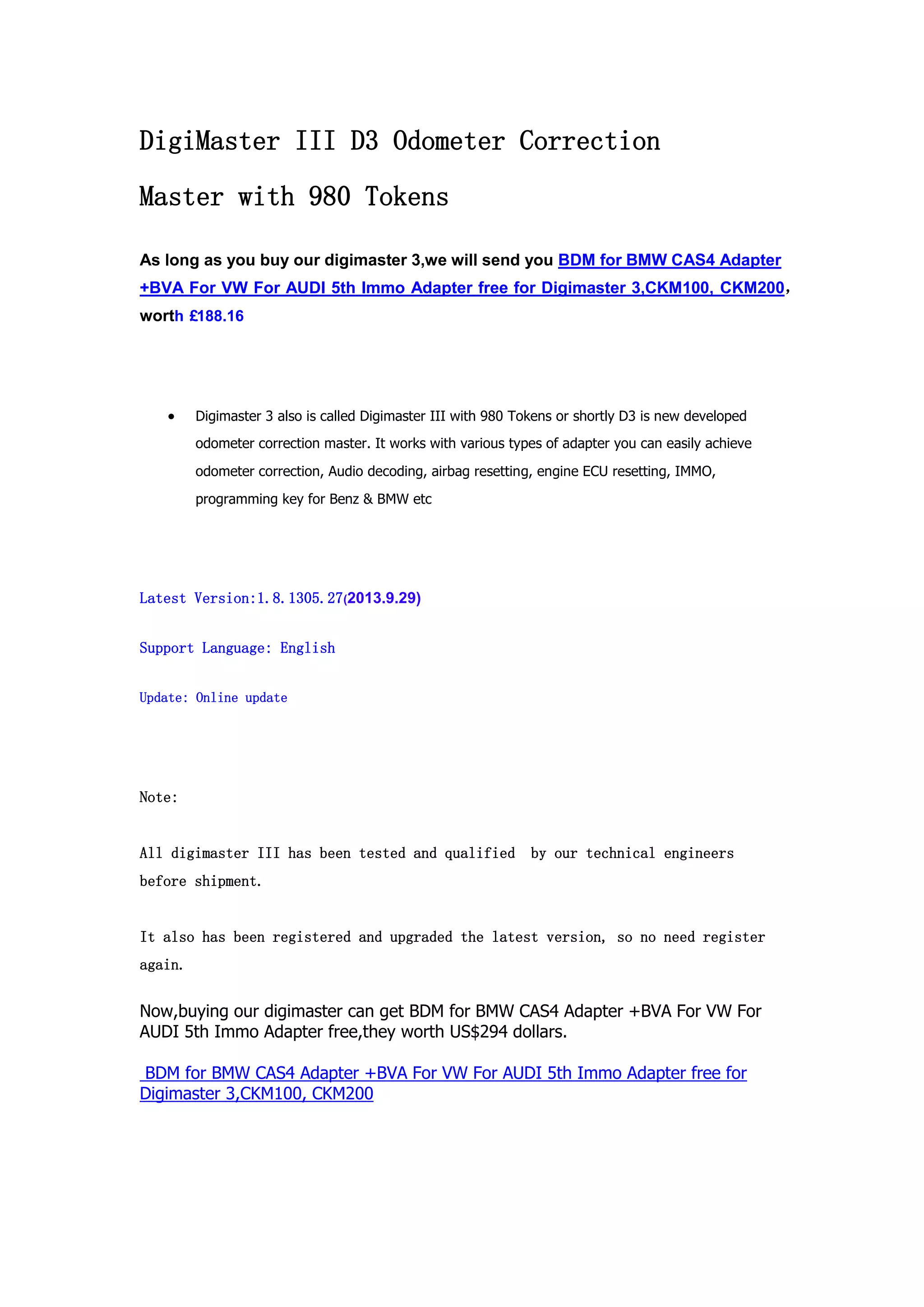 Original digimaster 3 digimaster iii odometer correction master with ...