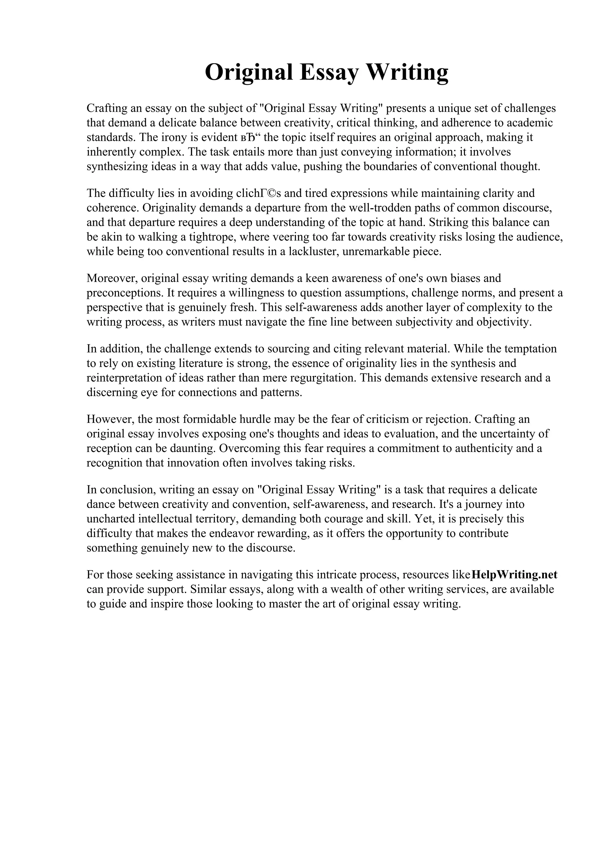 Original Essay Writing. College Essay Examples - 9+ in PDF | Examples | PDF