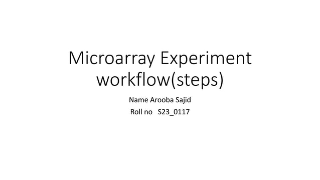 MicroArray technology; history, Types and principle | PPTX | Genetics ...