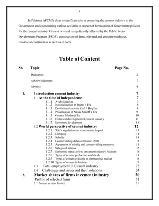 Final project Report on cement industry | PDF
