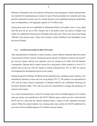 Final project Report on cement industry | PDF