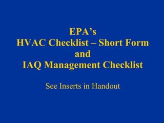 Indoor Air Quality & HVAC SYSTEMS | PPS