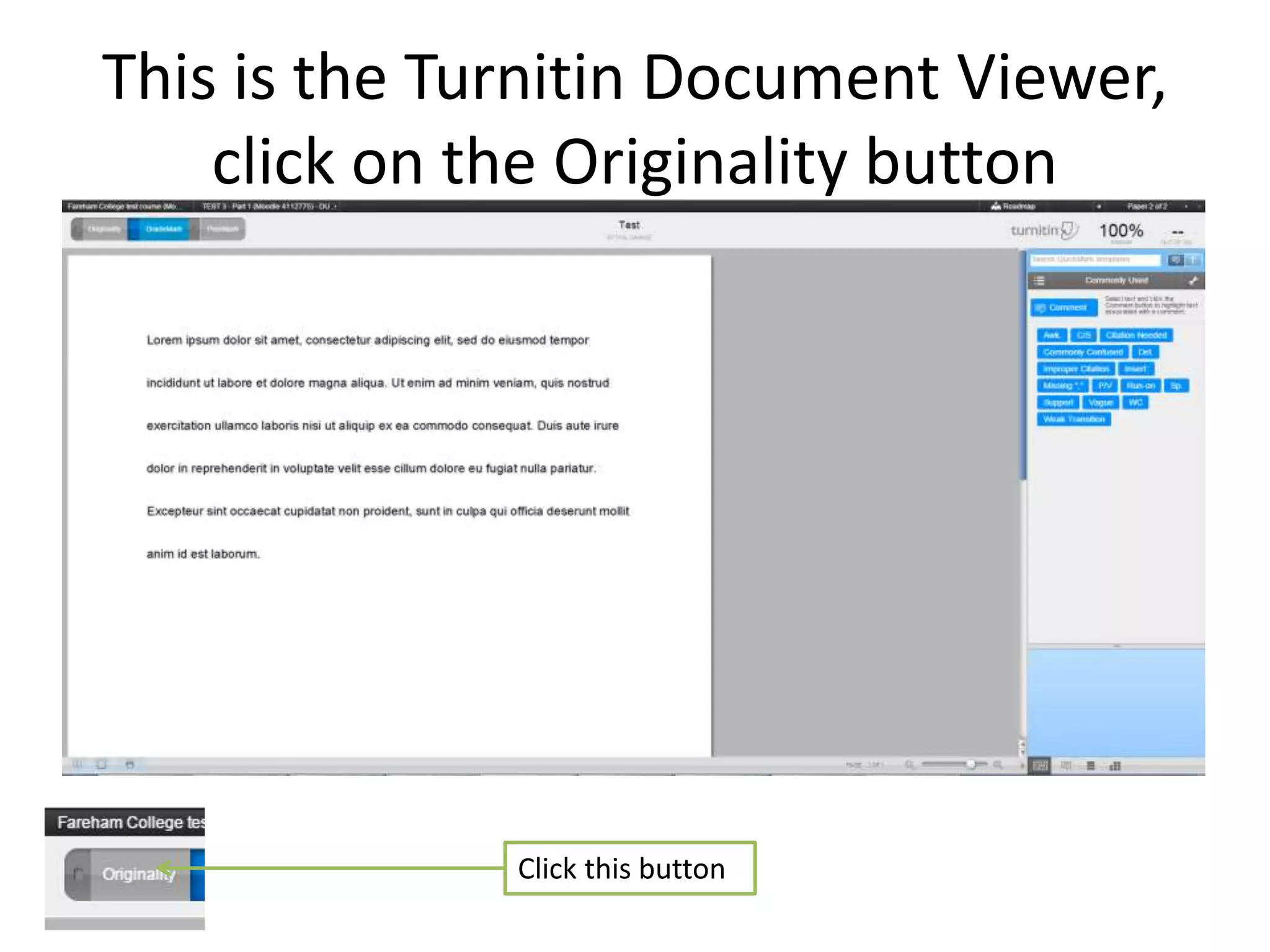 Originality reports | PPTX