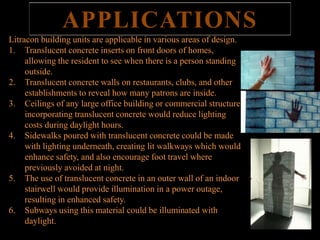 LITRACON Light Transmitting Concrete | PPTX