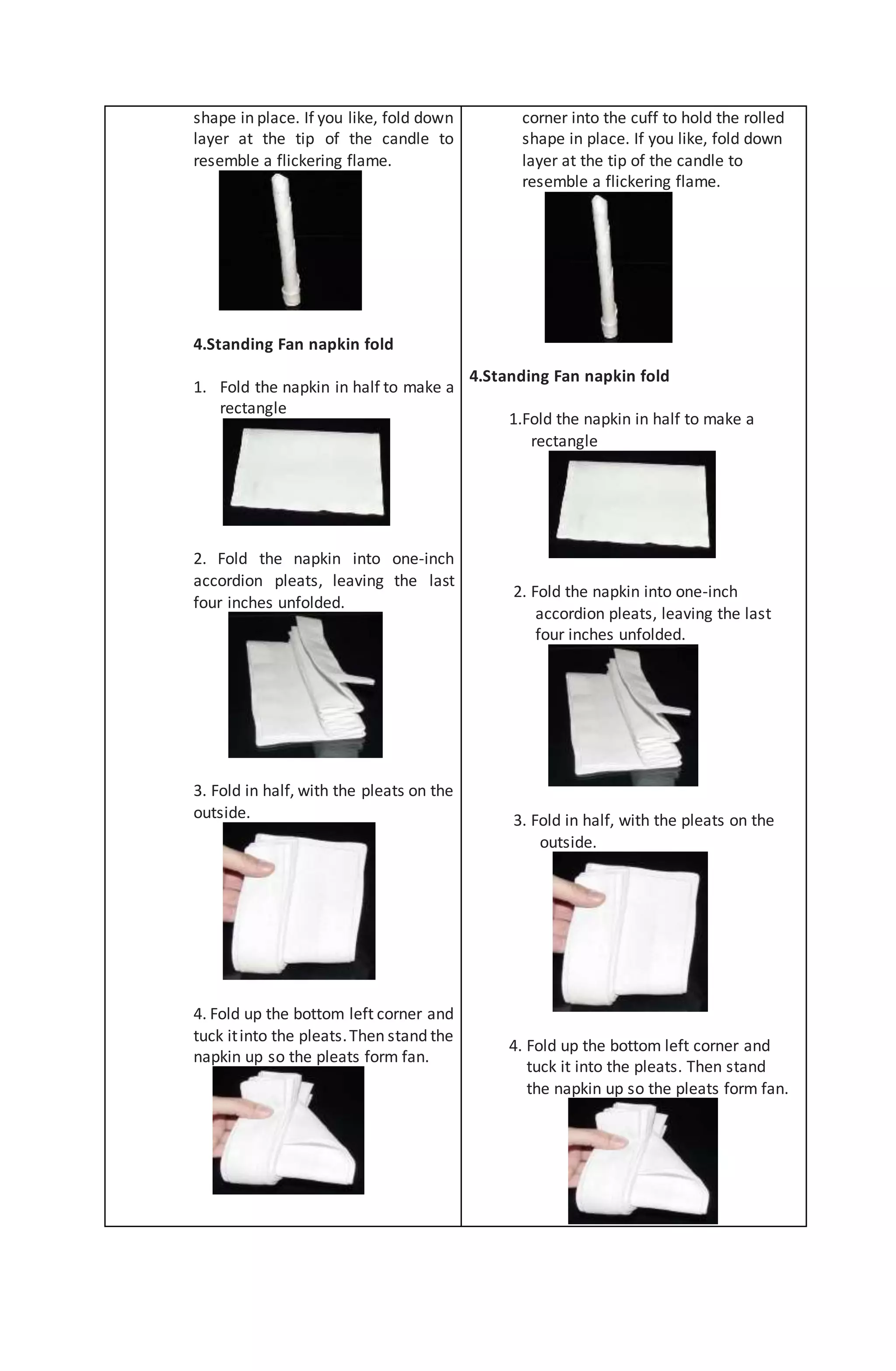 Detailed Lesson Plan in Household Services in TLE- TABLE NAPKIN FOLDING ...