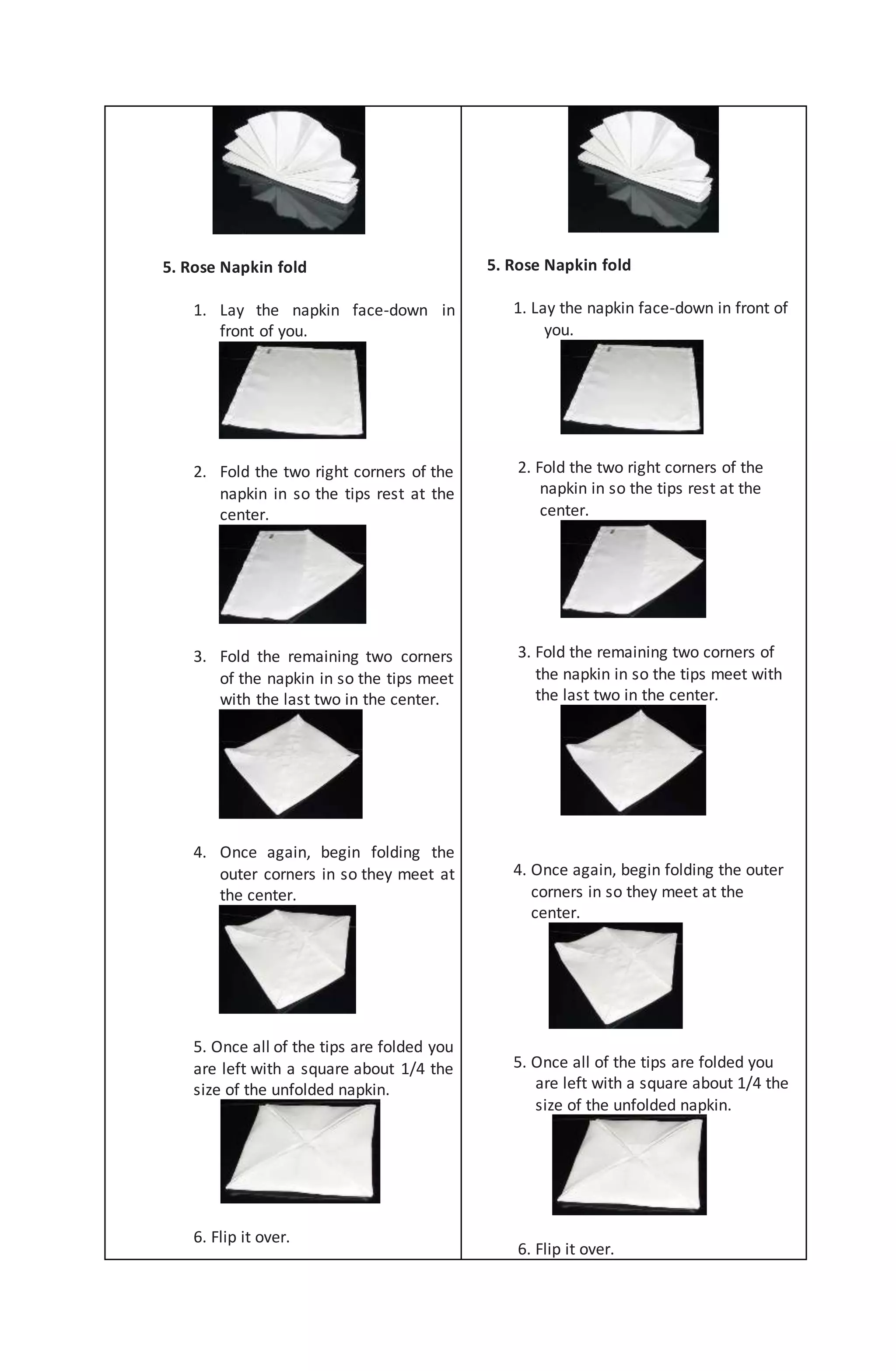 Detailed Lesson Plan in Household Services in TLE- TABLE NAPKIN FOLDING ...