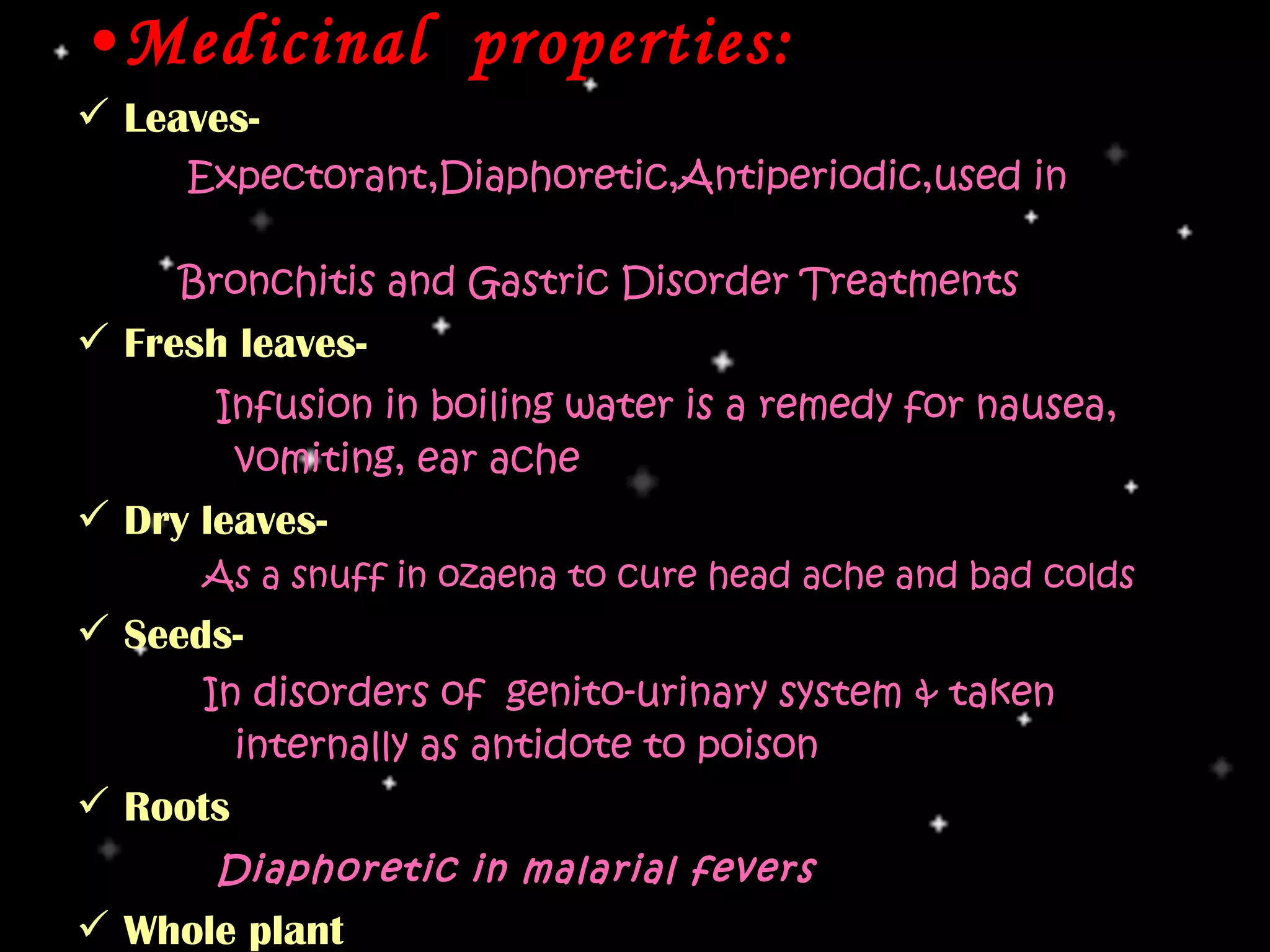 medicinal plants & their uses | PPT