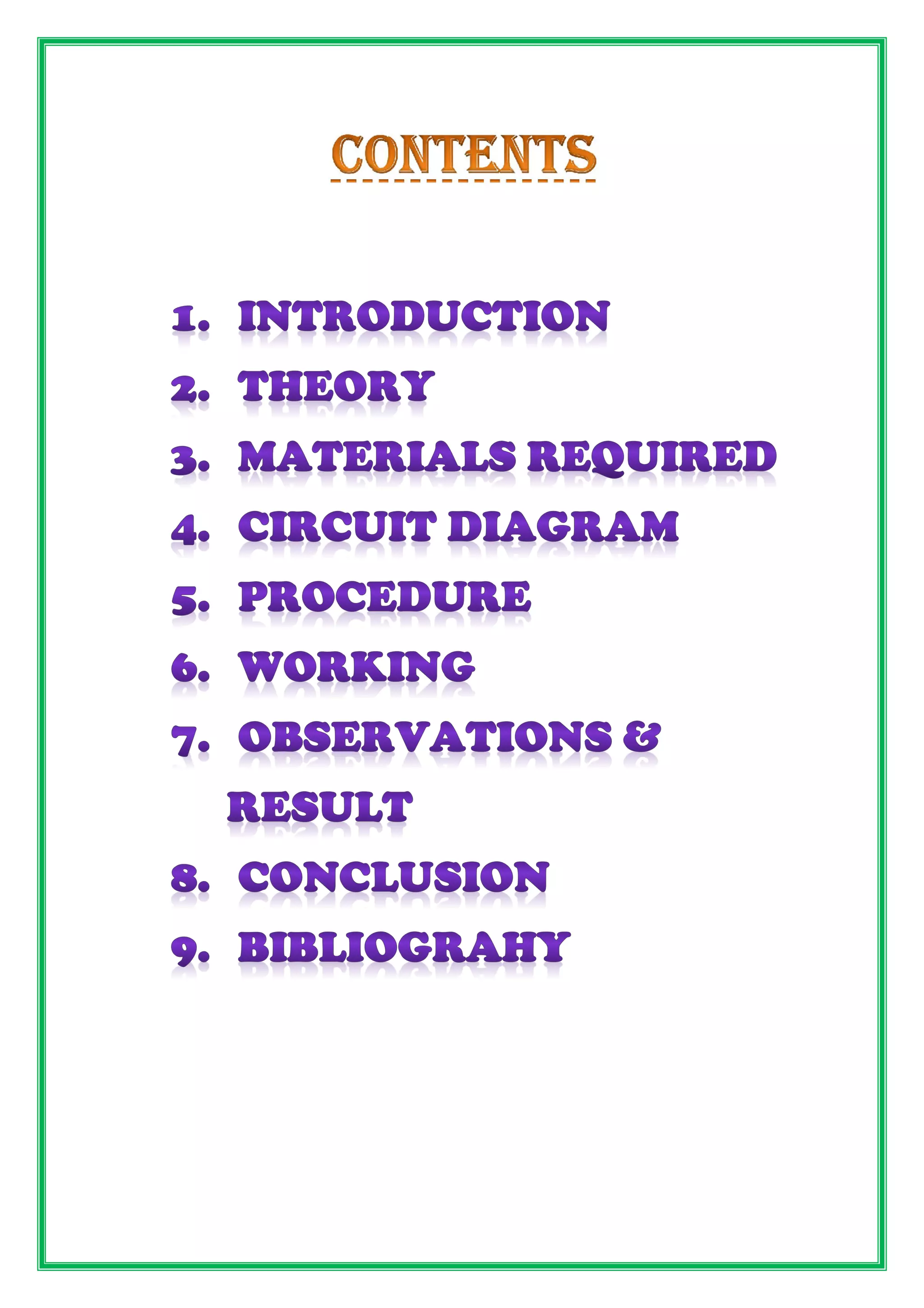 Rectifier class 12th physics investigatory project | PDF
