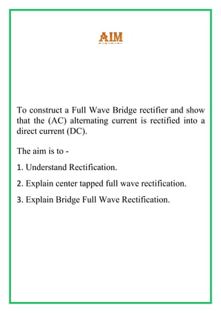 Rectifier class 12th physics investigatory project | PDF