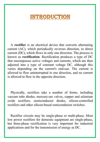 Rectifier class 12th physics investigatory project | PDF