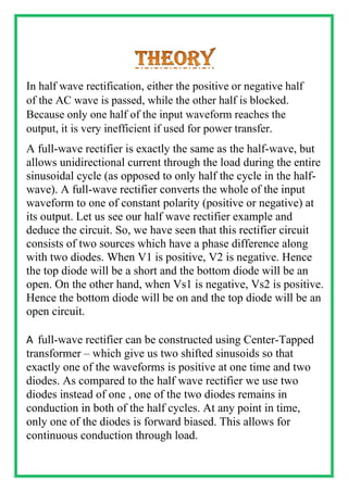 Rectifier class 12th physics investigatory project | PDF