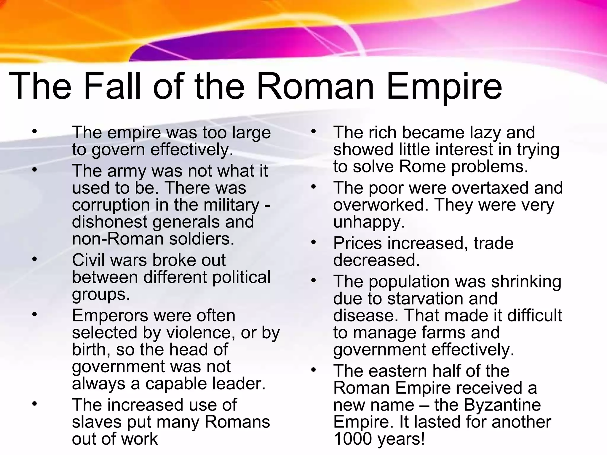 political condition of roman empire | PPT