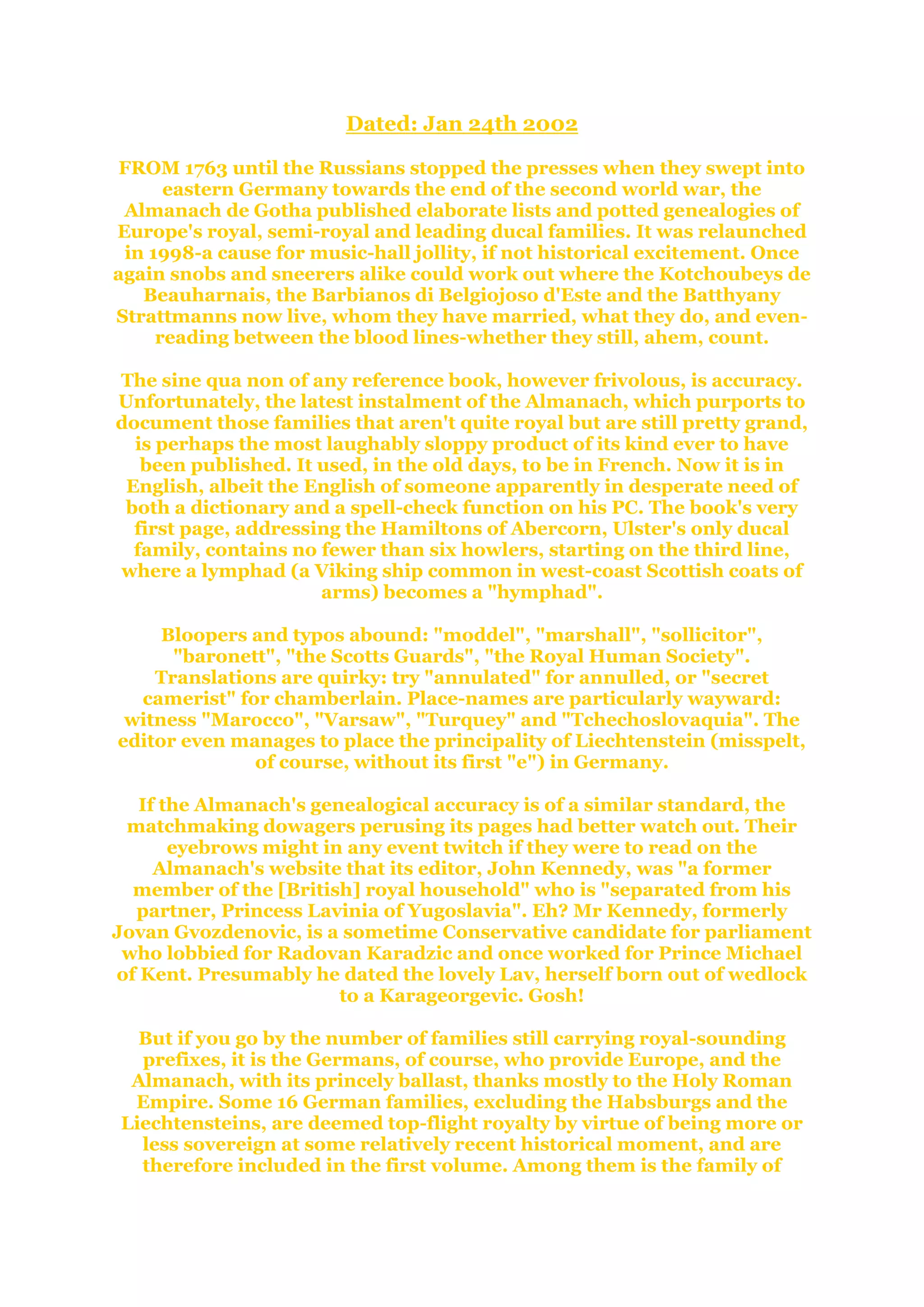 Original Royal Genealogical Reference Handbook | PDF