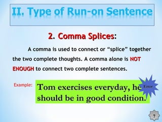 Original run on sentences group 11 good | PPT