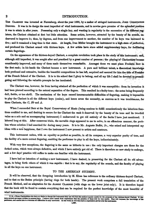 1º KLOSE’S CONSERVATORY METHOD FOR THE CLARINET.Original scans available at library of congress ...
