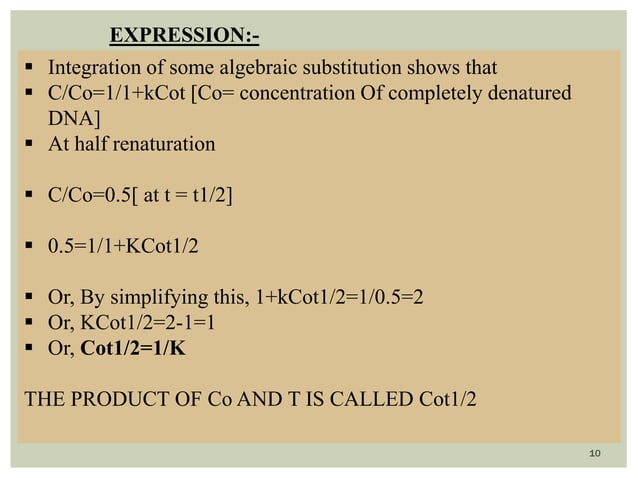 Nuclear cot curve for Bsc. Students in molecular biology | PPTX ...