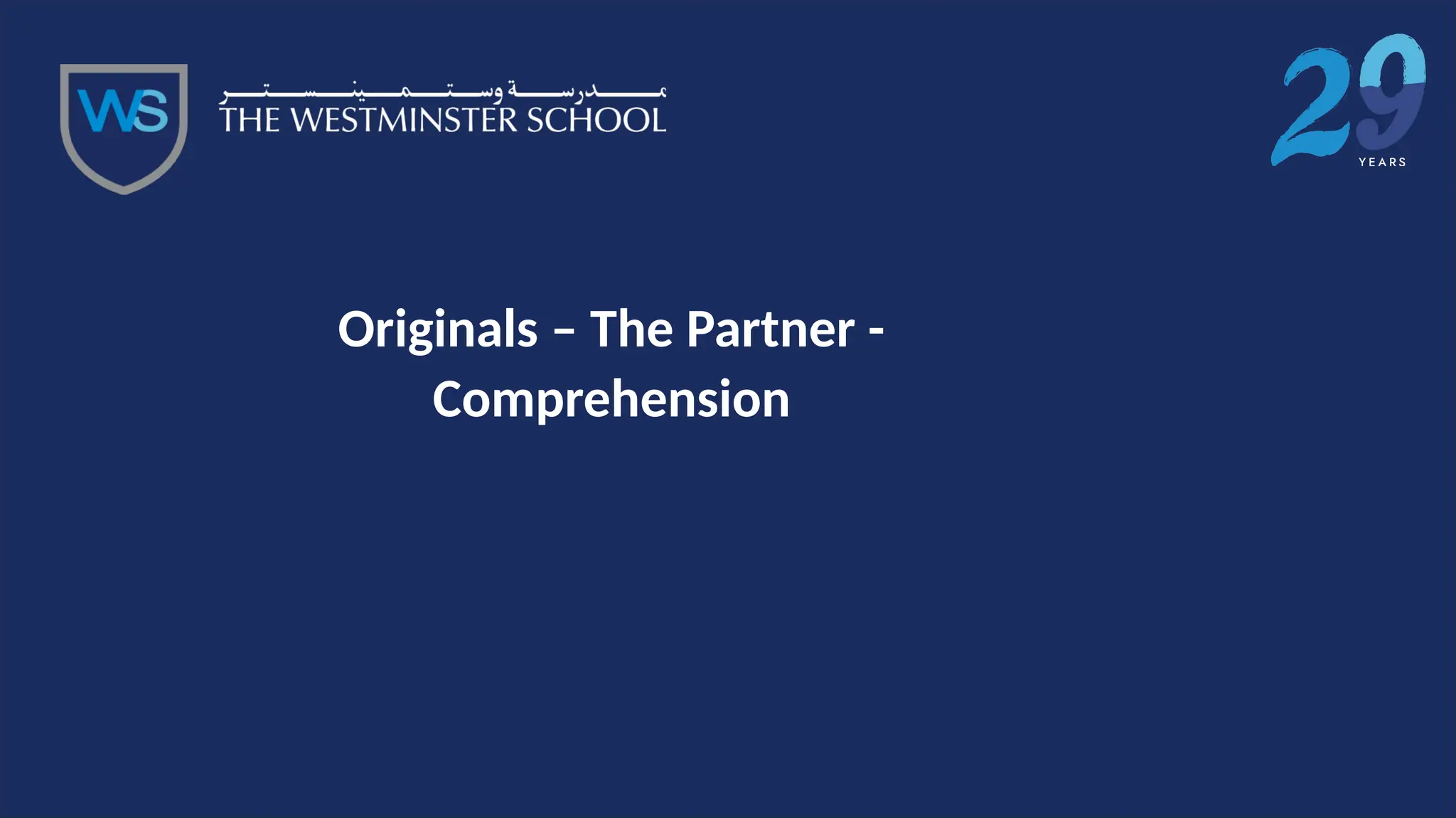 Originals – The Partner -Comprehension.pptx