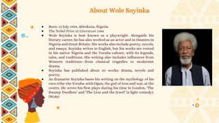Study of Yoruba Culture in Wole Soyinka's 'Dance of the Forest'. (1).pptx