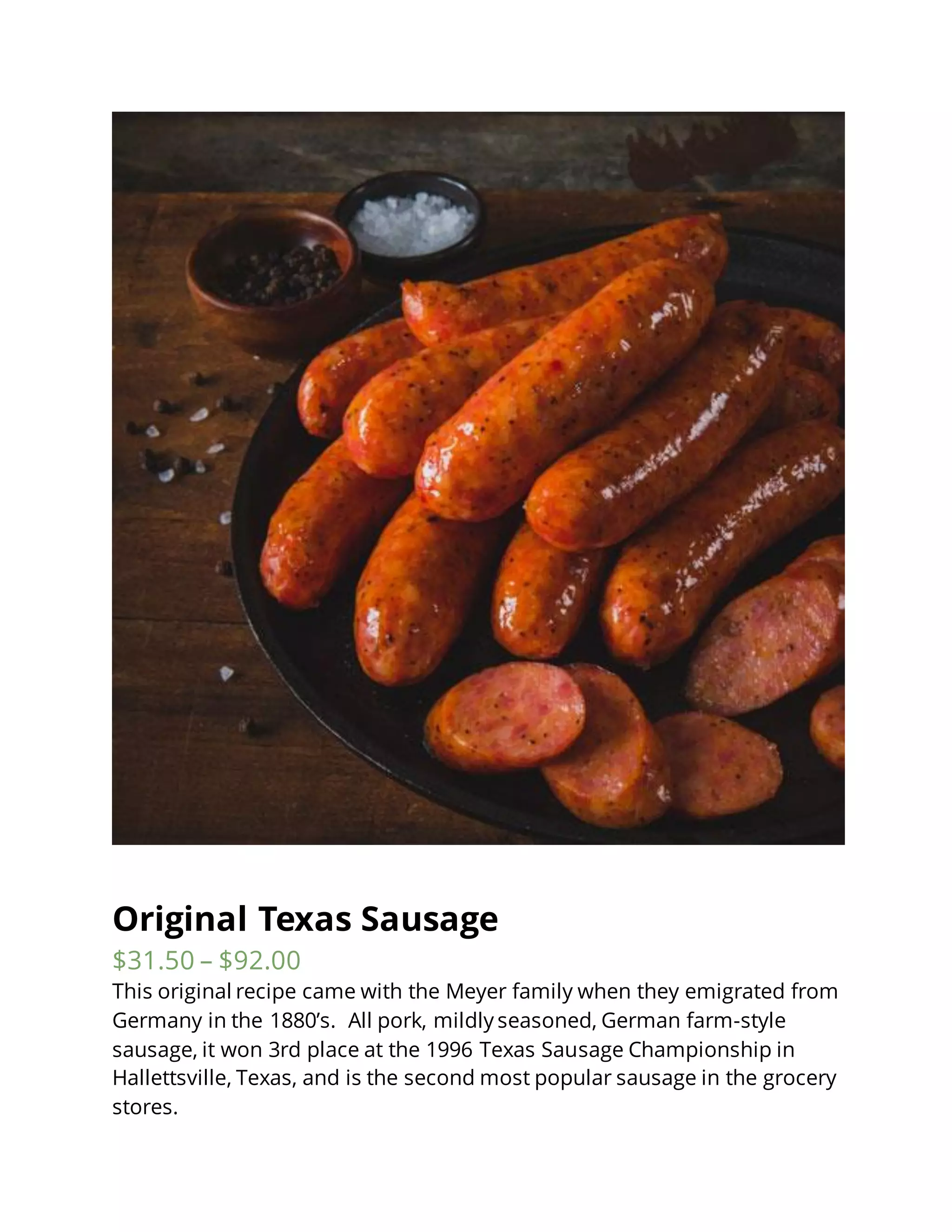 Original Texas Sausage | PDF | Cooking | Food & Drink