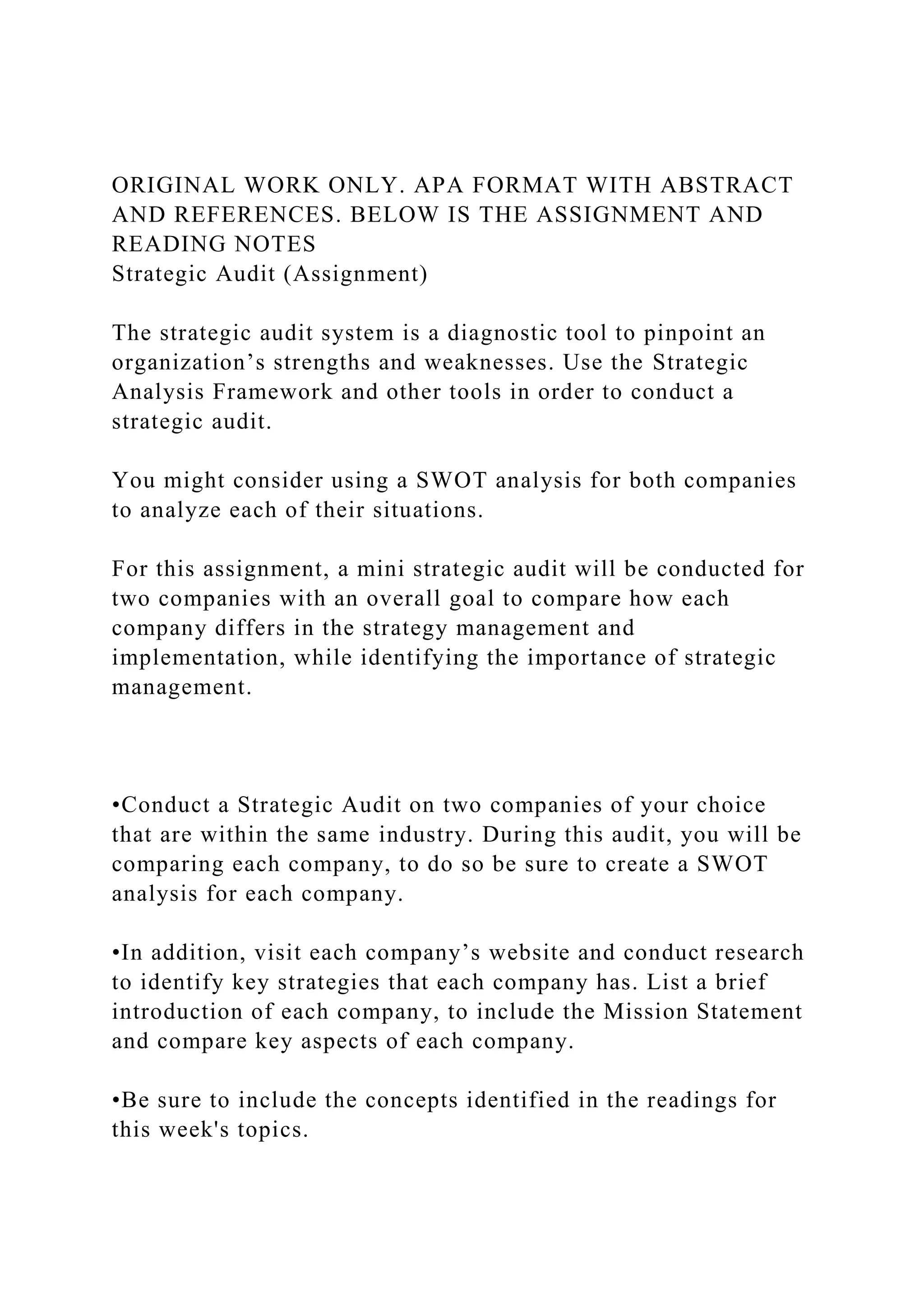 ORIGINAL WORK ONLY. APA FORMAT WITH ABSTRACT AND REFERENCES. BELOW.docx ...