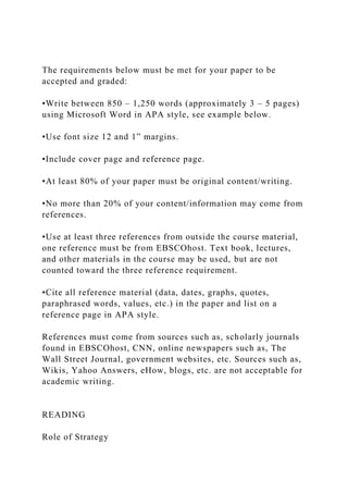 ORIGINAL WORK ONLY. APA FORMAT WITH ABSTRACT AND REFERENCES. BELOW.docx