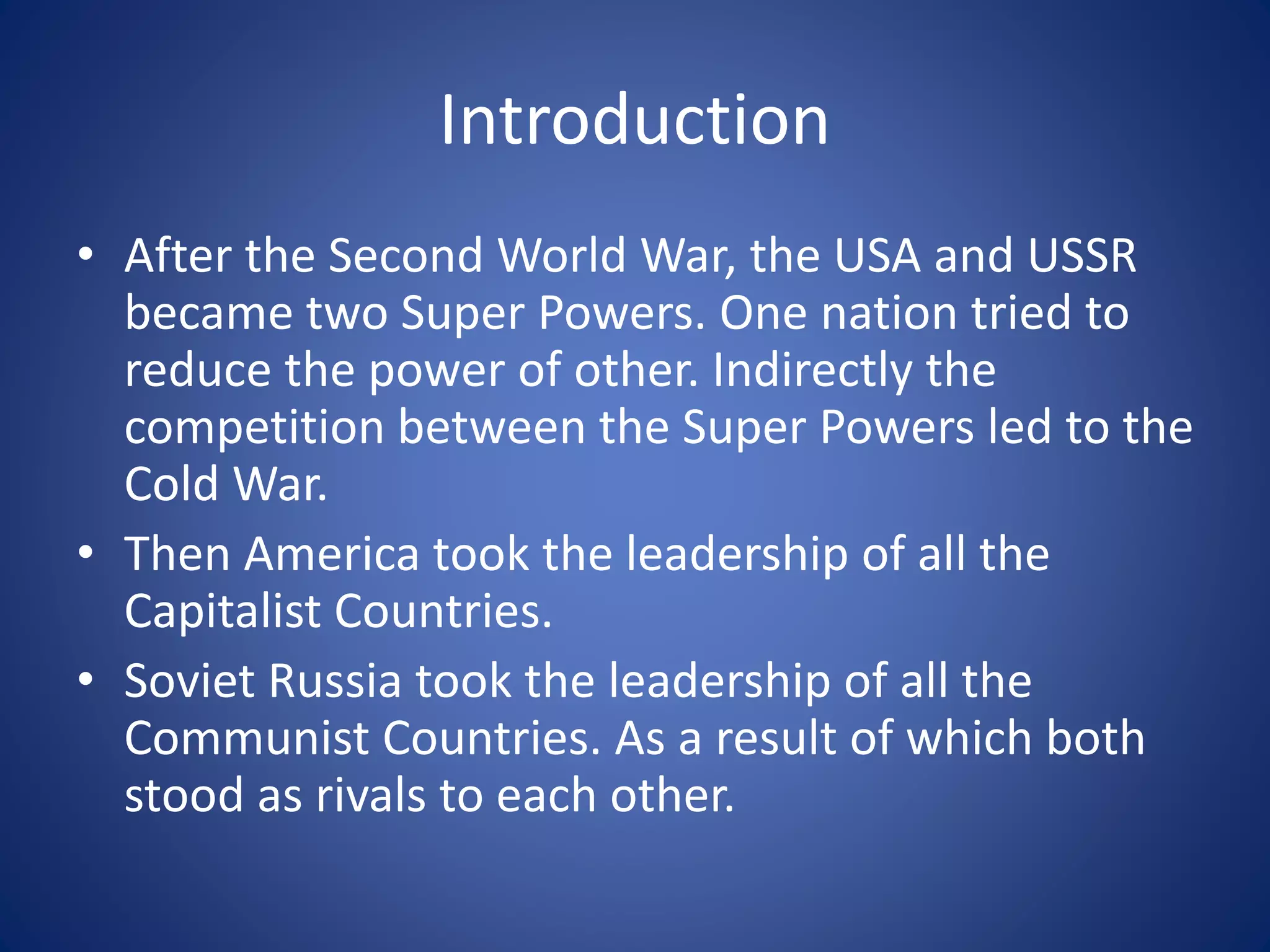 Origin and causes of the cold war | PPTX