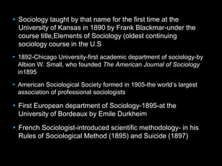 Origin and devpt socio | PPTX