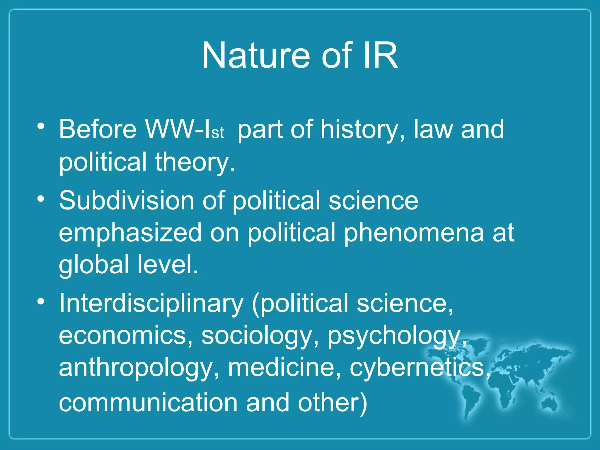 Origin and evolution of international relations | PPT