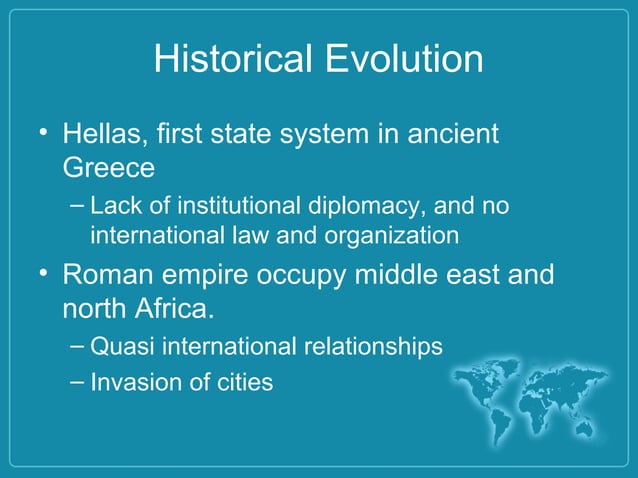 Origin and evolution of international relations | PPT
