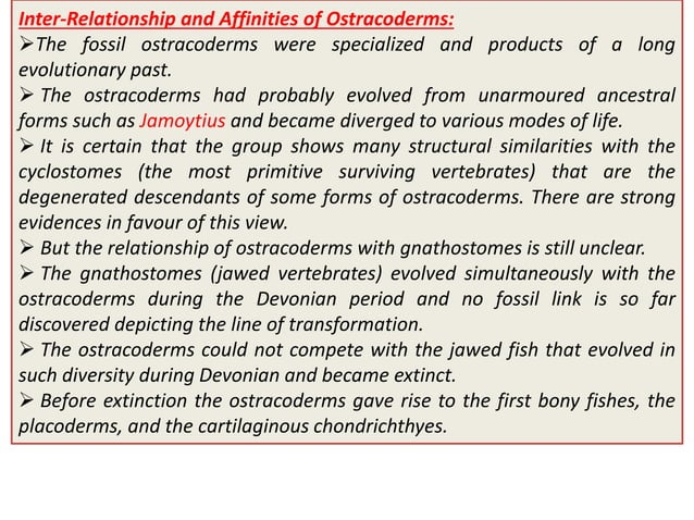 Origin and evolution of ostracoderms | PPTX