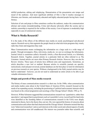 Origin and growth of mass media research | PDF