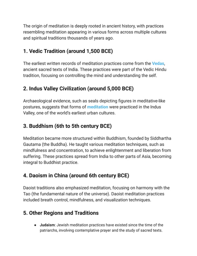 Origin and History of Meditation (Full Timeline) | PDF | Hinduism ...