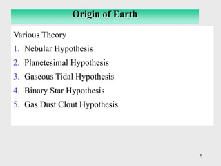 Origin and interiors of the earth LECTURE OF CIVIL ENGINEERING DRAWING ...