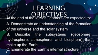 ORIGIN AND STRUCTURE. OF. THE EARTH.pptx