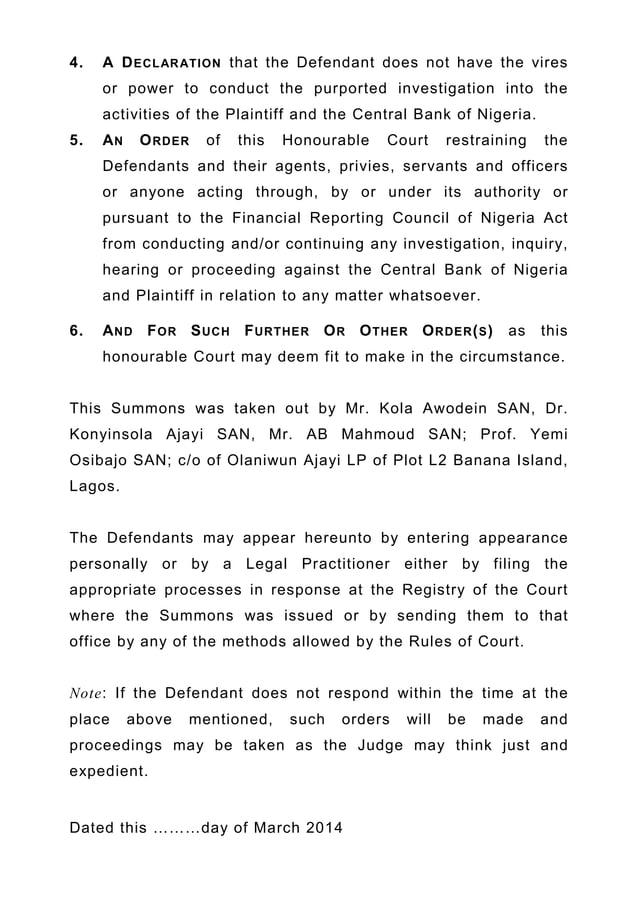 Originating summons and affidavit | PDF | Business Accounting & Finance | Business