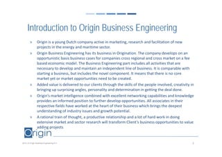 Origin Business Engineering Company Presentation | PDF