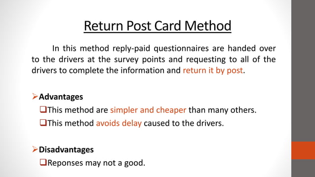 Origin & destination survey | PPTX
