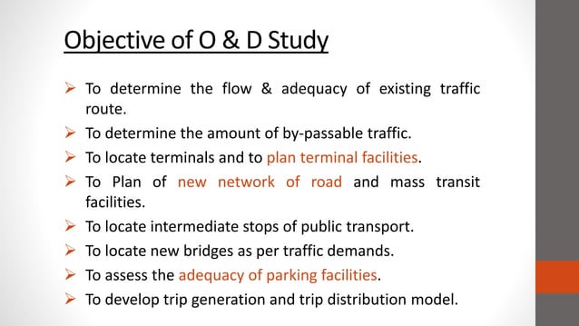 Origin & destination survey | PPTX
