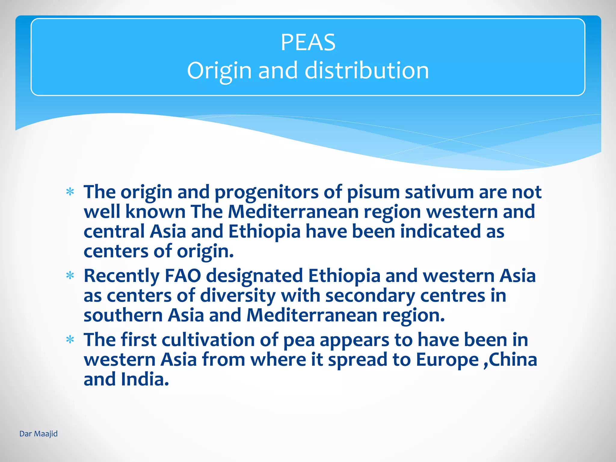 Origin & Distrinution of some vegetable crops.. | PPTX
