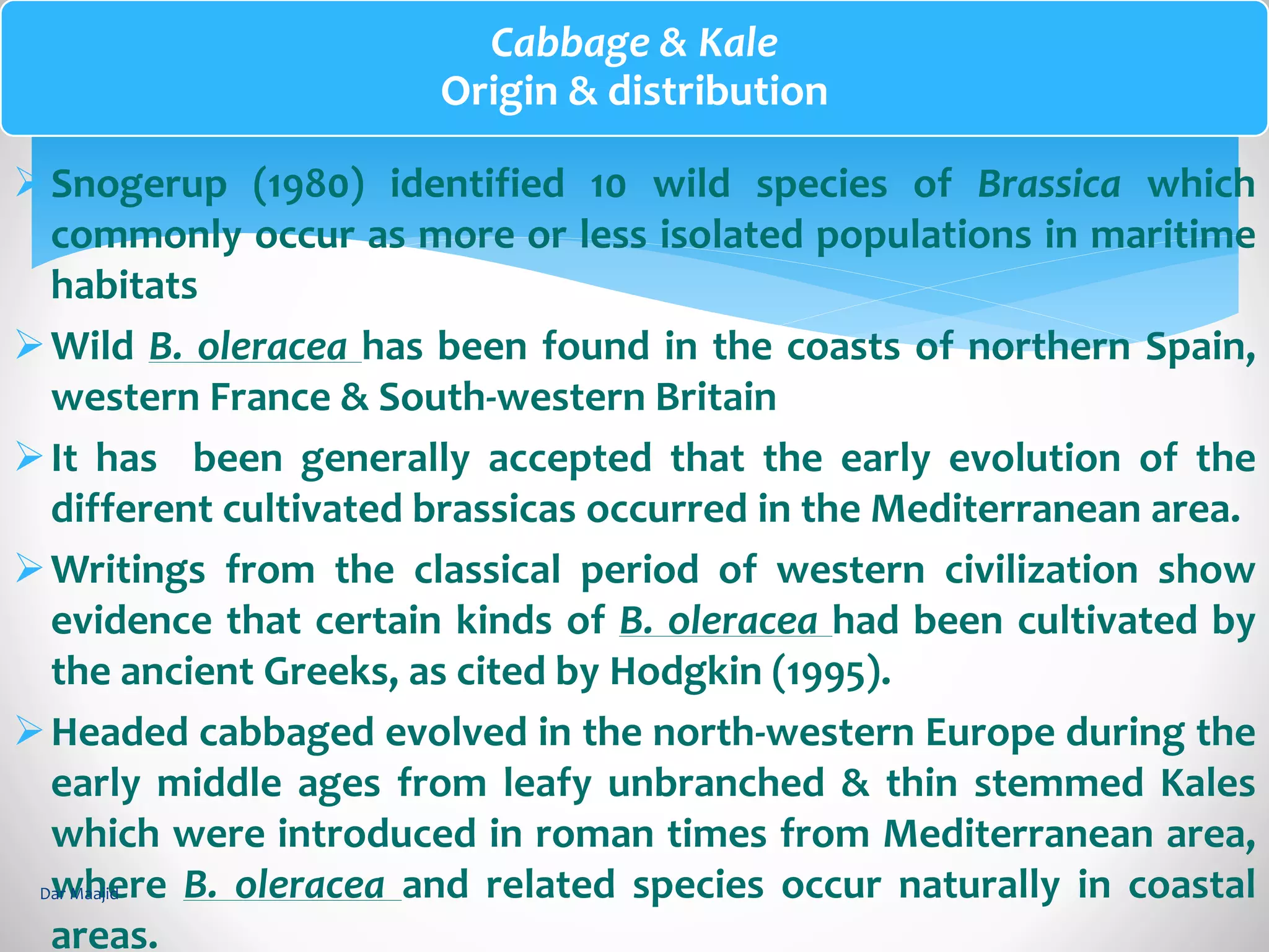Origin & Distrinution of some vegetable crops.. | PPTX