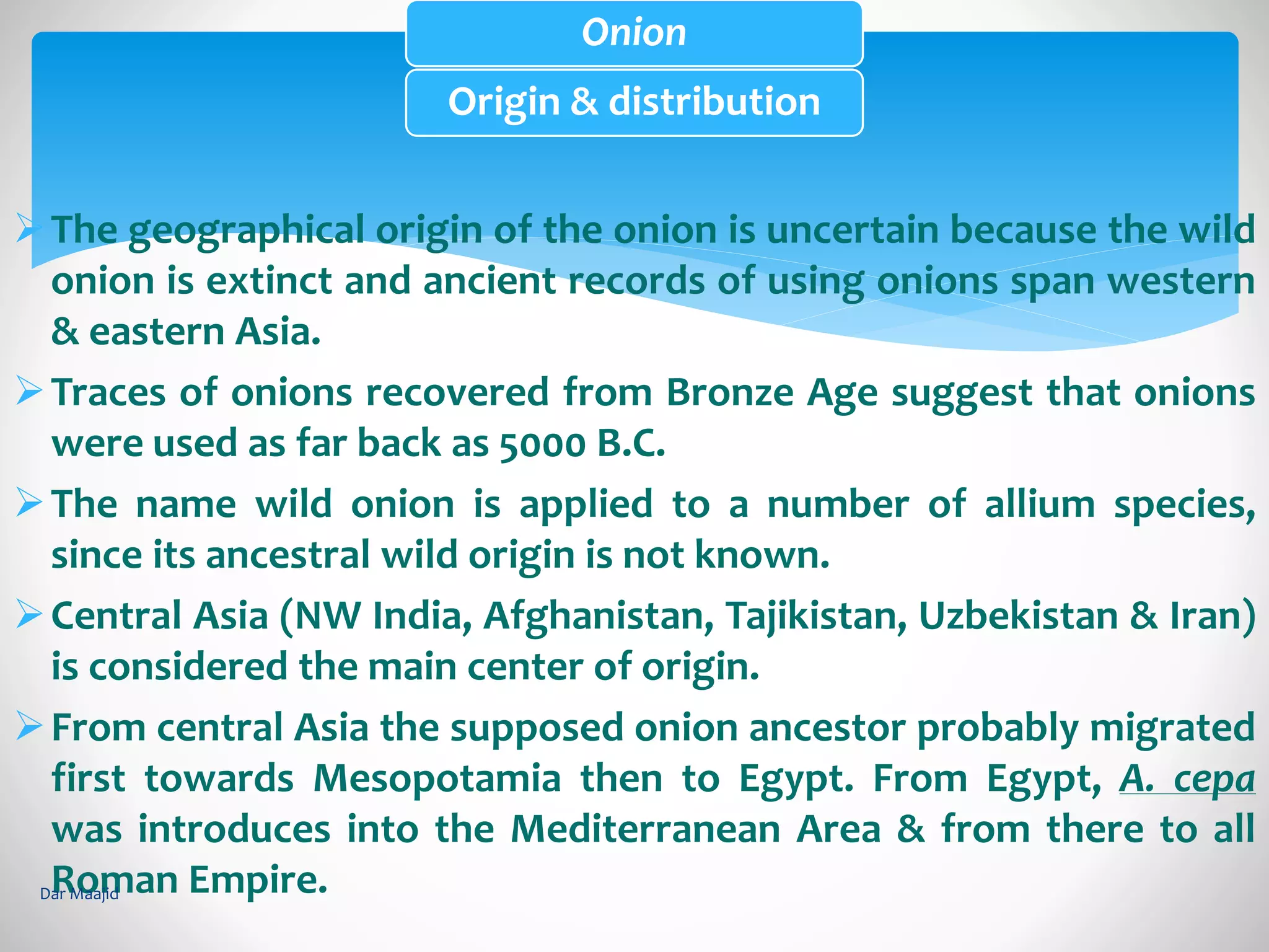 Origin & Distrinution of some vegetable crops.. | PPTX