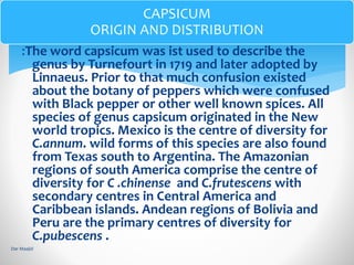 Origin & Distrinution of some vegetable crops.. | PPTX